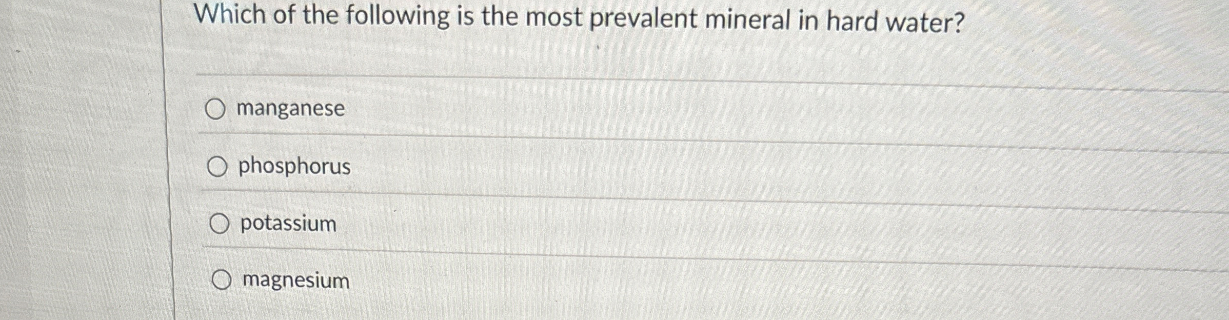 Solved Which of the following is the most prevalent mineral | Chegg.com