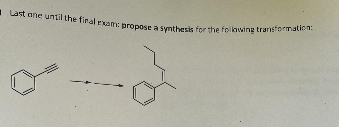 Solved Last one until the final exam: propose a synthesis | Chegg.com