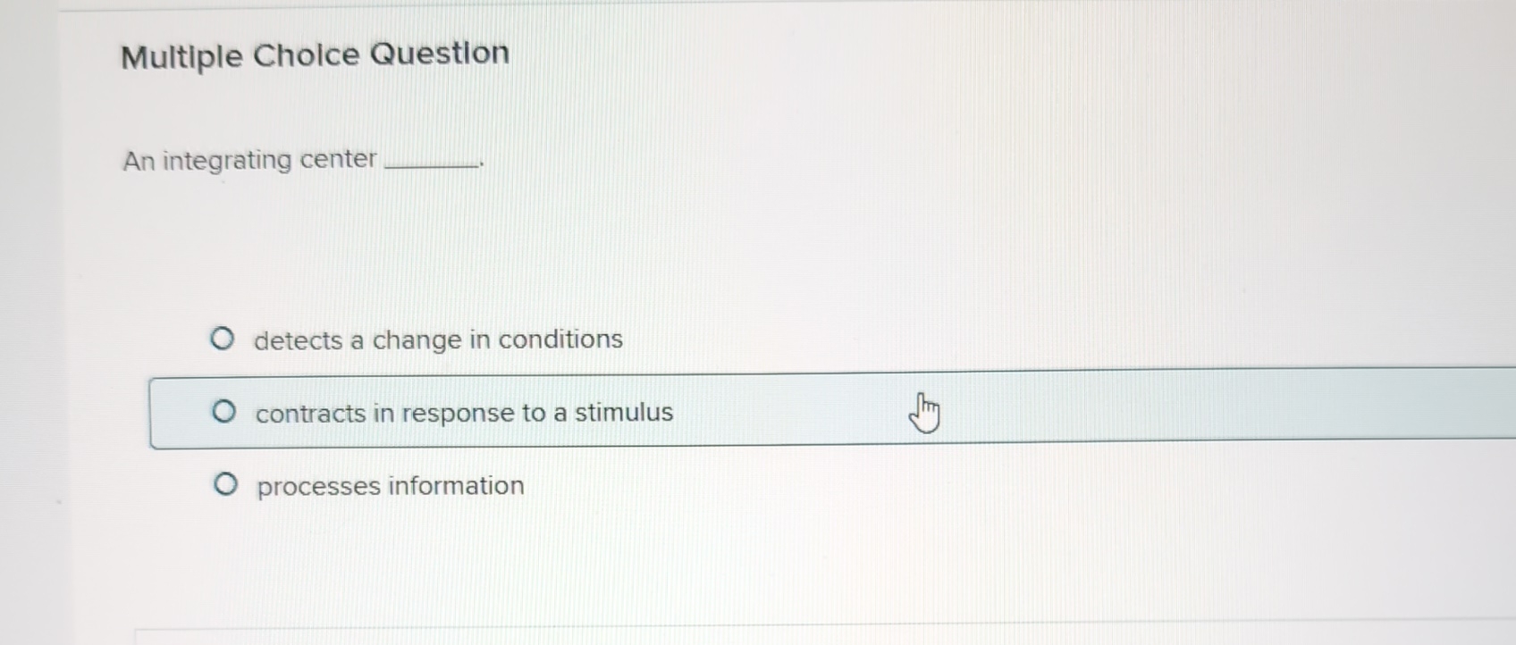 Solved Multiple Cholce QuestionAn integrating centerdetects | Chegg.com