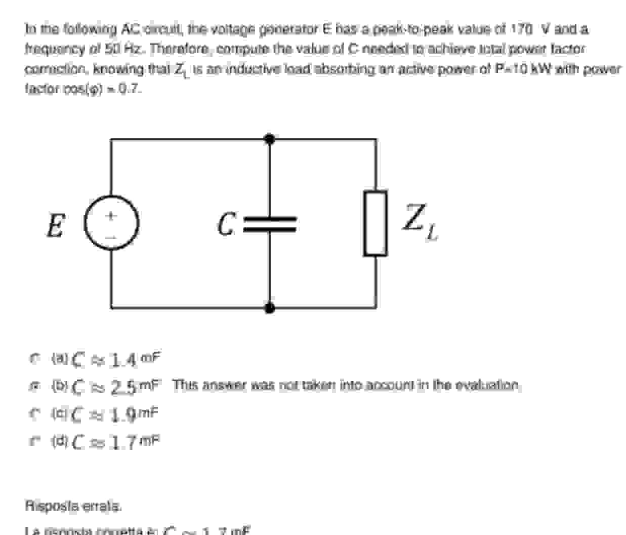 Solved take into account that right answer is 1.7mf | Chegg.com
