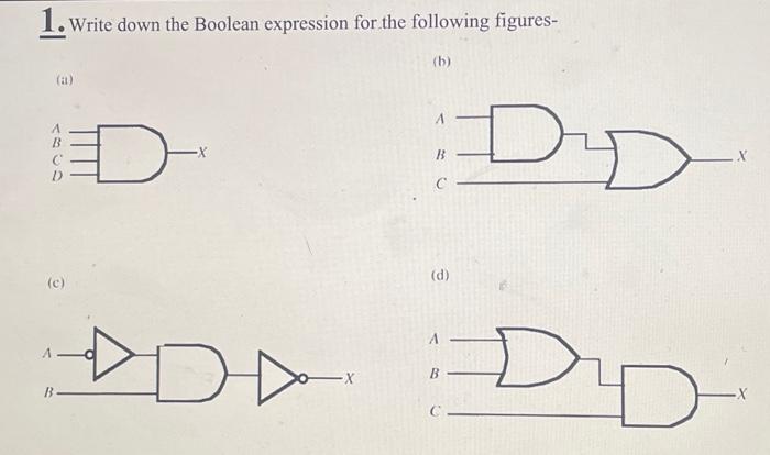 Solved 1. Write down the Boolean expression for the | Chegg.com