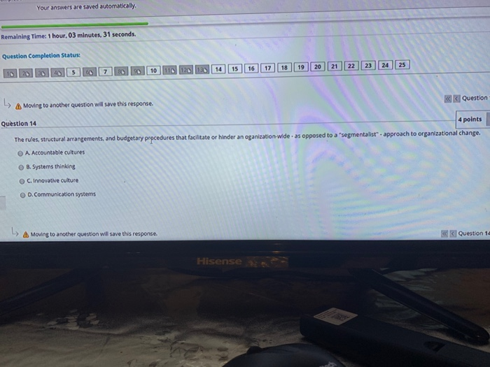 Solved Your answers are saved automatically. Remaining Time: | Chegg.com