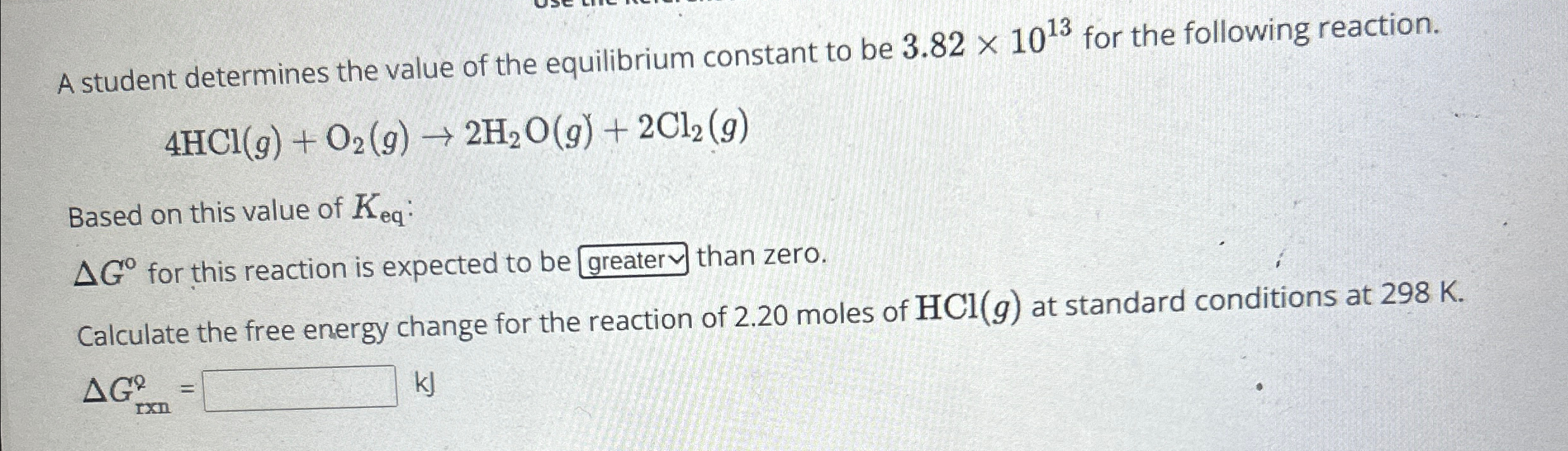 Solved A student determines the value of the equilibrium | Chegg.com