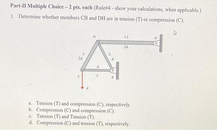 Solved Part-II Multiple Choice - 2 pts. each (Rule 44 - show | Chegg.com Solved Part-II Multiple Choice - 2 pts. each (Rule 44 - show | Chegg.com
