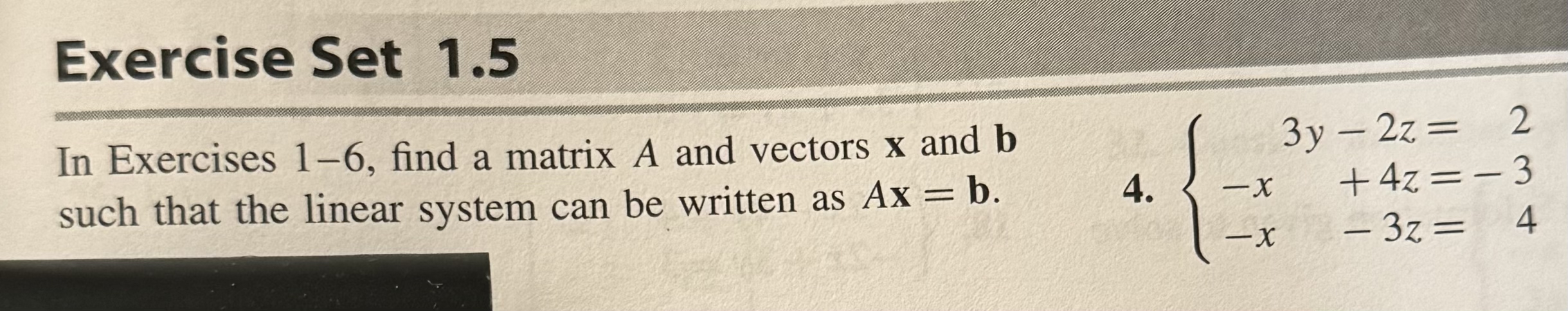 Solved Exercise Set 1.5In Exercises 1-6, find a matrix A | Chegg.com Solved Exercise Set 1.5In Exercises 1-6, find a matrix A | Chegg.com
