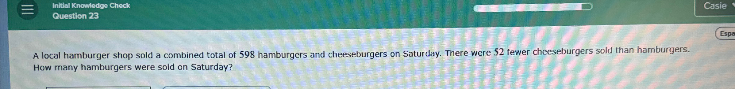 Solved Initial Knowledge CheckQuestion 23A local hamburger | Chegg.com Solved Initial Knowledge CheckQuestion 23A local hamburger | Chegg.com