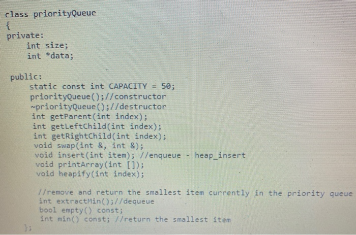 Solved Priority Queue Using the effect of the following | Chegg.com