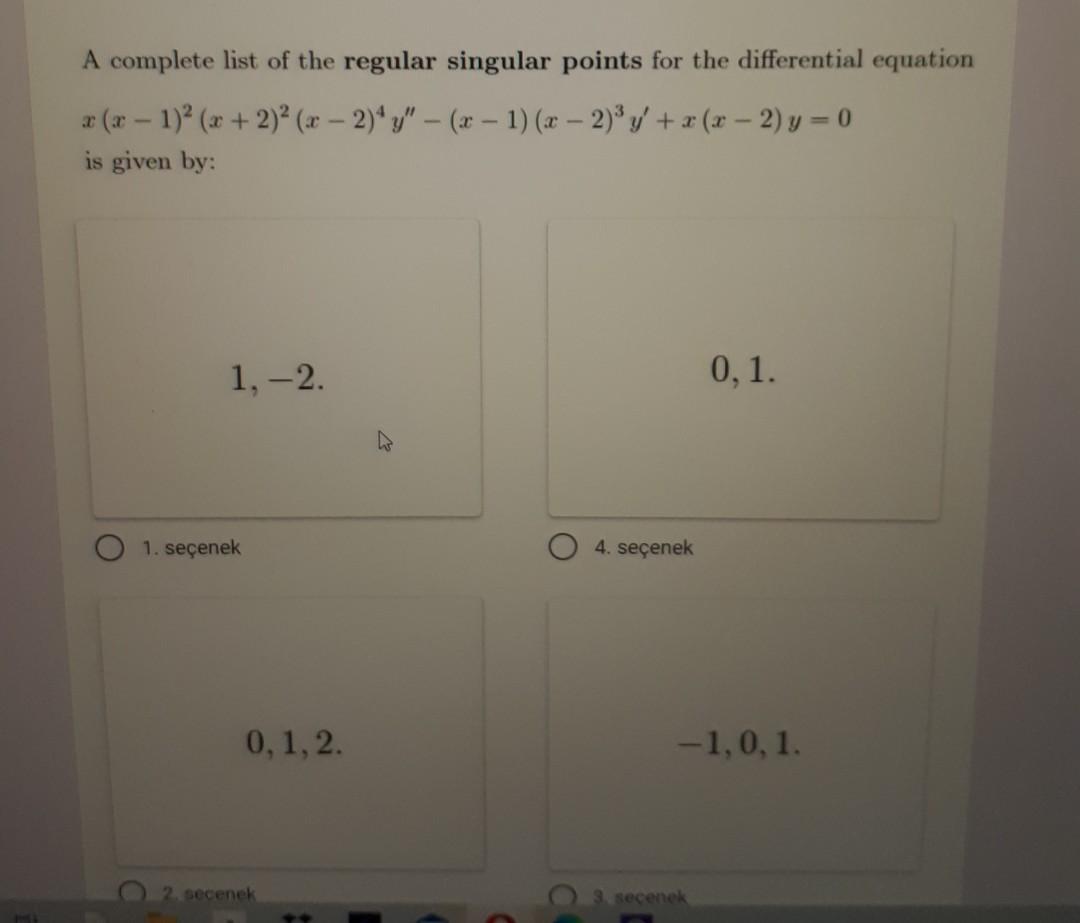 Solved A complete list of the regular singular points for | Chegg.com