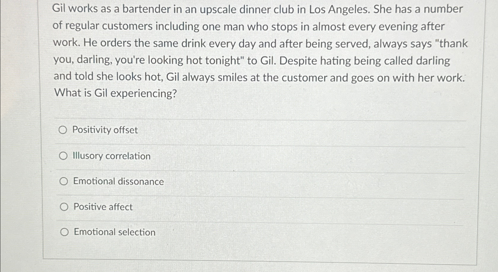 Solved Gil works as a bartender in an upscale dinner club in | Chegg.com