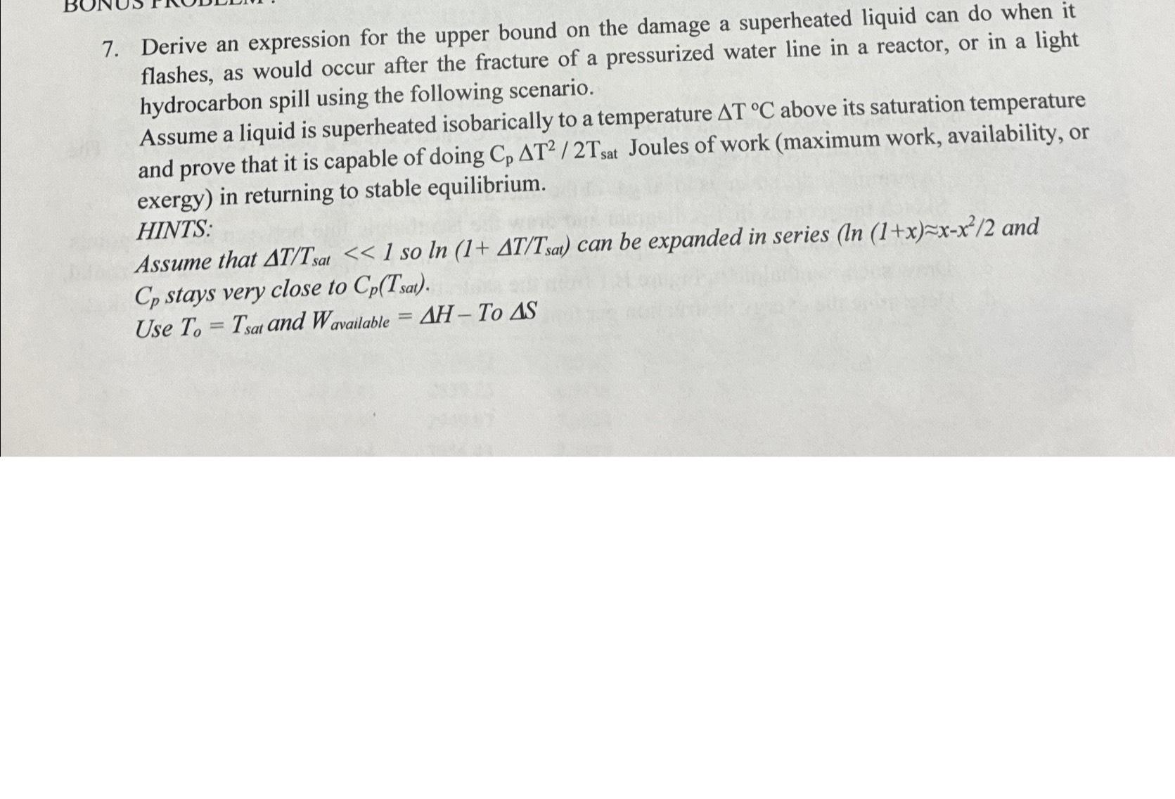 Solved Derive an expression for the upper bound on the | Chegg.com