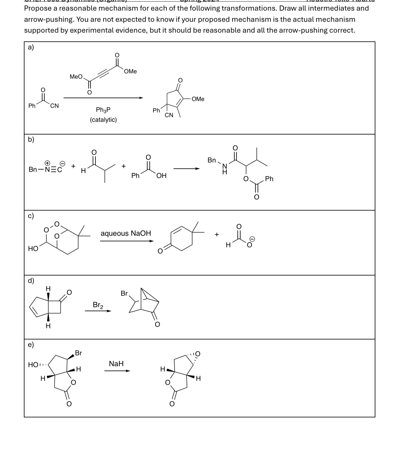 Propose a reasonable mechanism for each of the | Chegg.com