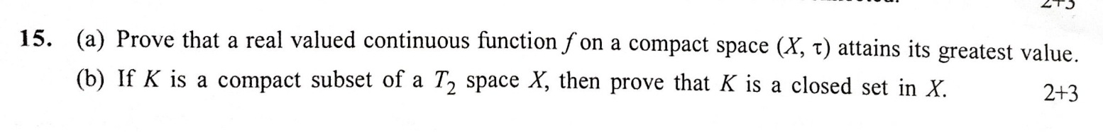 Solved (a) ﻿Prove that a real valued continuous function f | Chegg.com