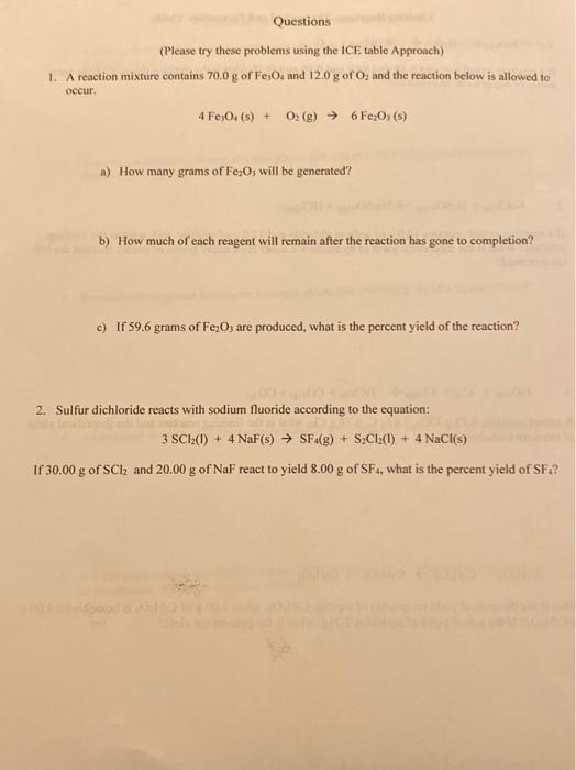 Solved Limiting Reactant Theoretical And Percentage Yields