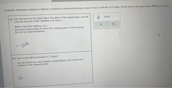 Solved A specific radioactive substance follows a continuous | Chegg.com