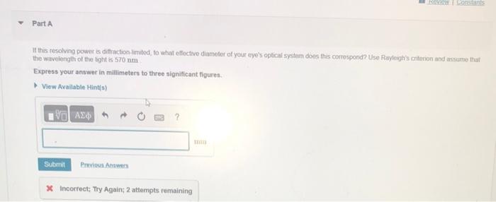 Solved \pm Resolving Power of the Eye If you can read the | Chegg.com