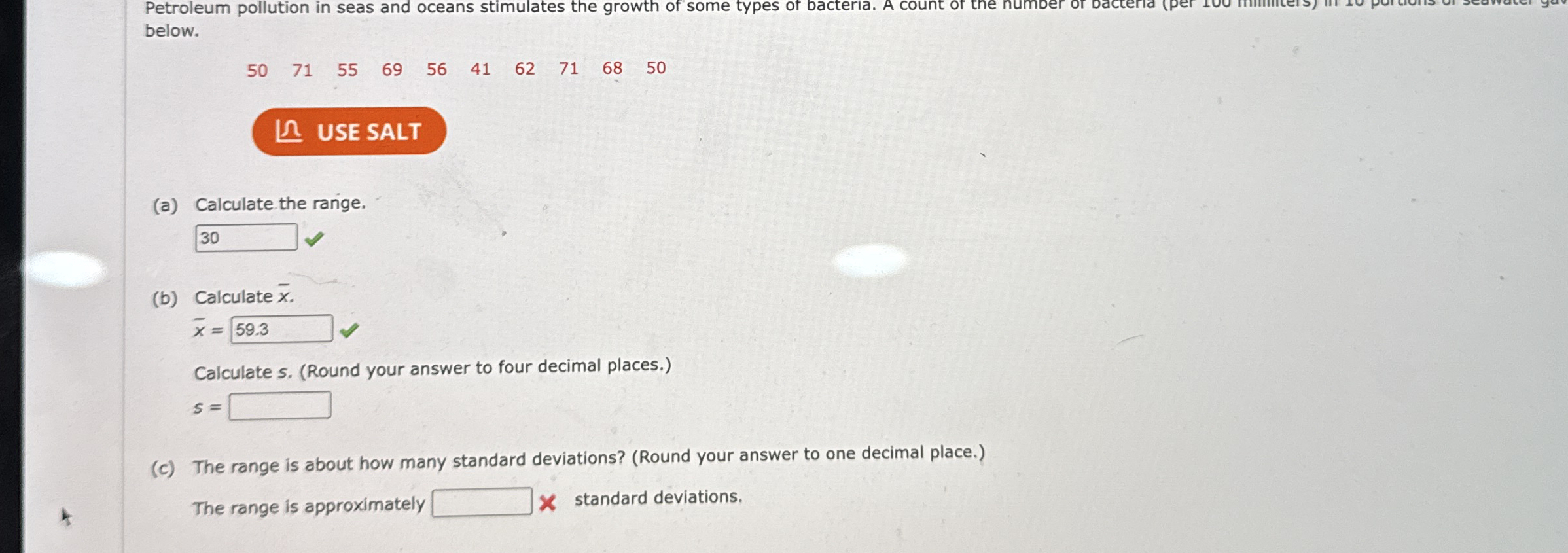 Solved below.(a) ﻿Calculate the range.(b) ﻿Calculate | Chegg.com
