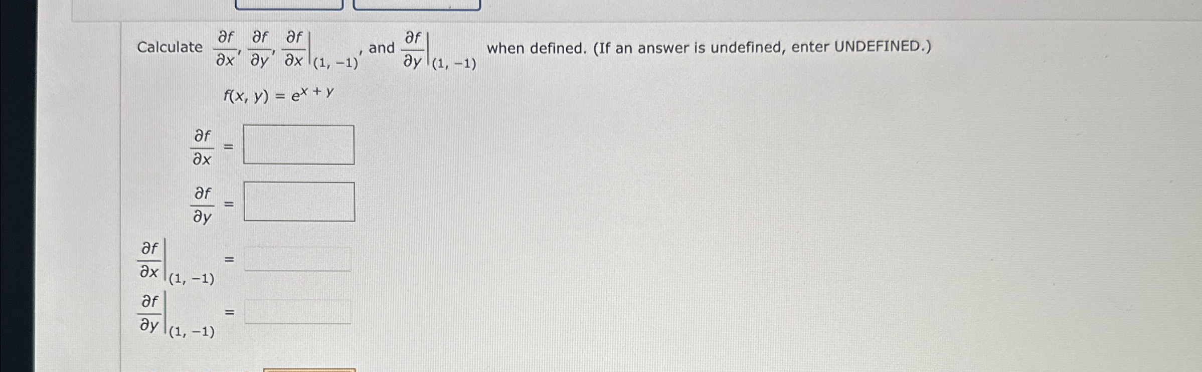 Solved Calculate delfdelx,delfdely,delfdelx|(1,-1)|, ﻿and | Chegg.com