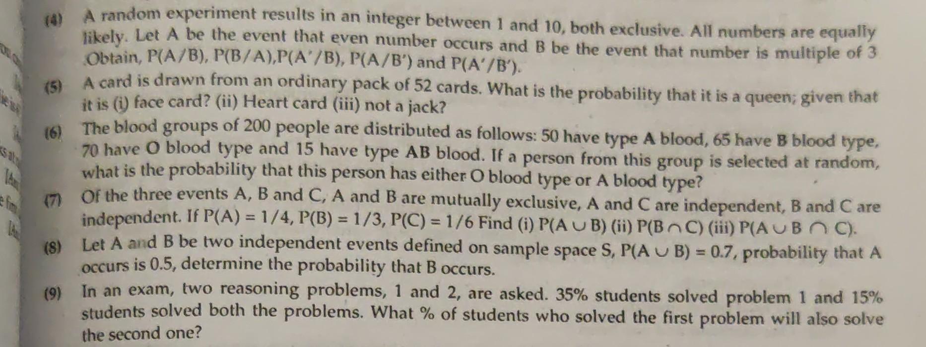 Solved (4) A random experiment results in an integer between | Chegg.com