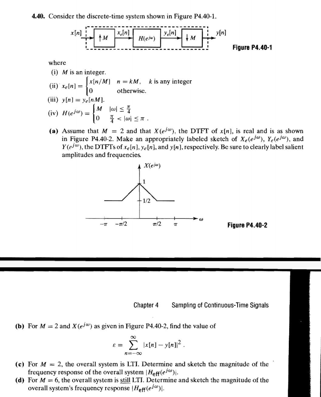 4.40. Consider the discrete-time system shown in | Chegg.com