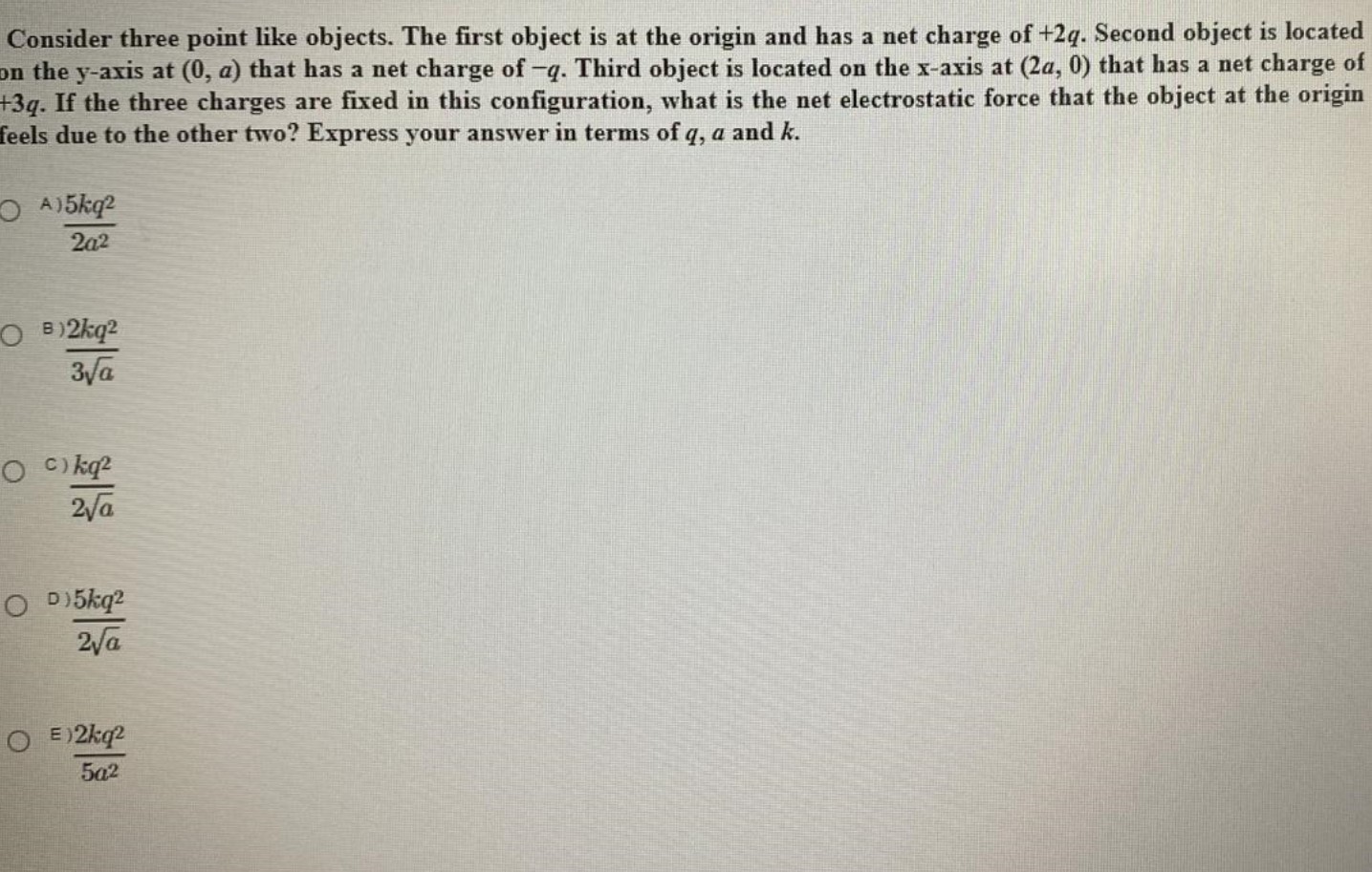 Solved Consider three point like objects. The first object | Chegg.com