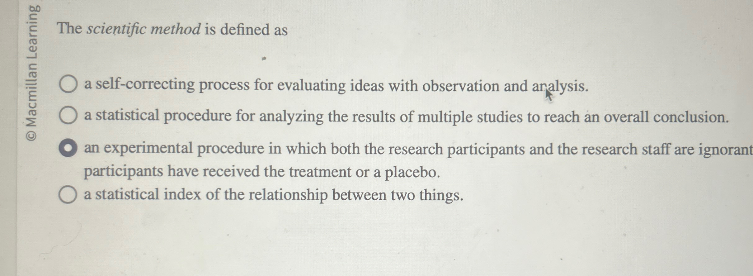Solved The scientific method is defined asa self-correcting | Chegg.com