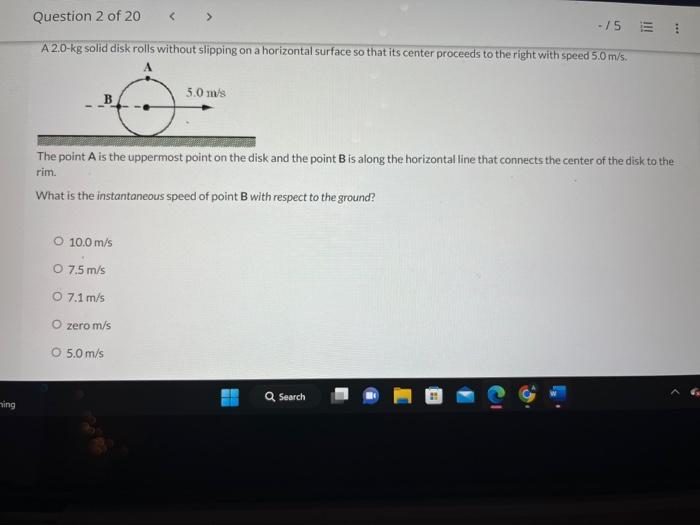 Solved The point A is the uppermost point on the disk and | Chegg.com