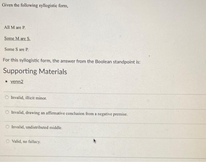 Given the following syllogistic form, All M are P. | Chegg.com