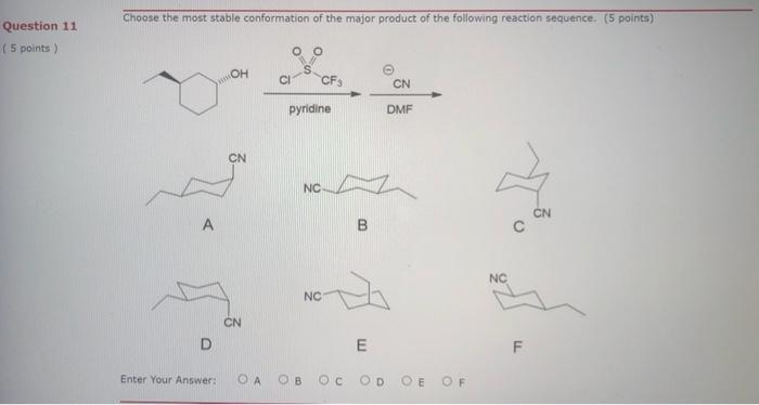 Solved Choose the most stable conformation of the major | Chegg.com