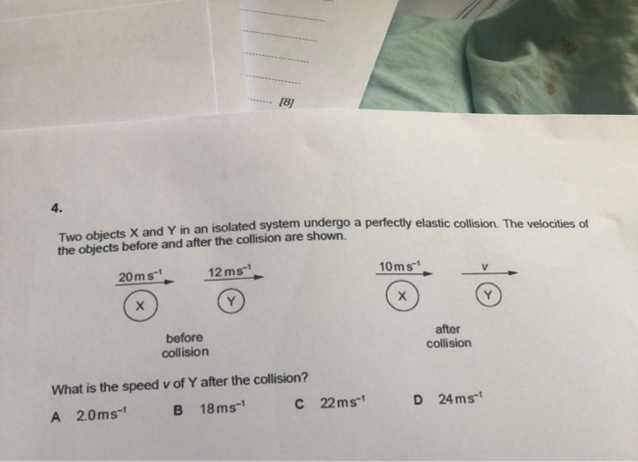 Solved [8] 4 Two Objects X And Y In An Isolated System