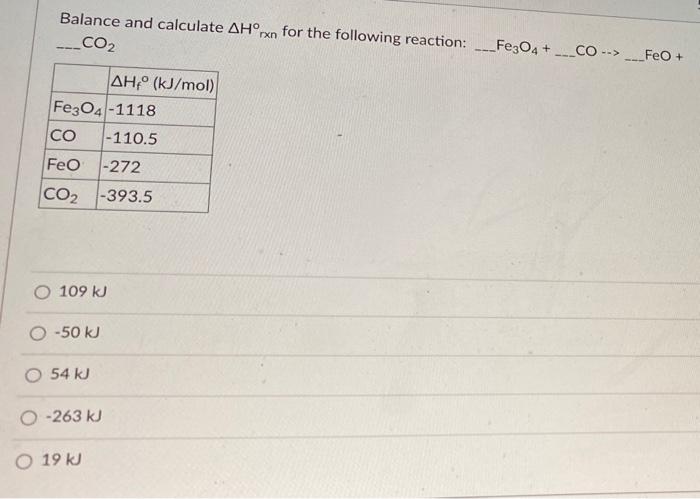 Solved Balance and calculate AH°rxn for the following | Chegg.com