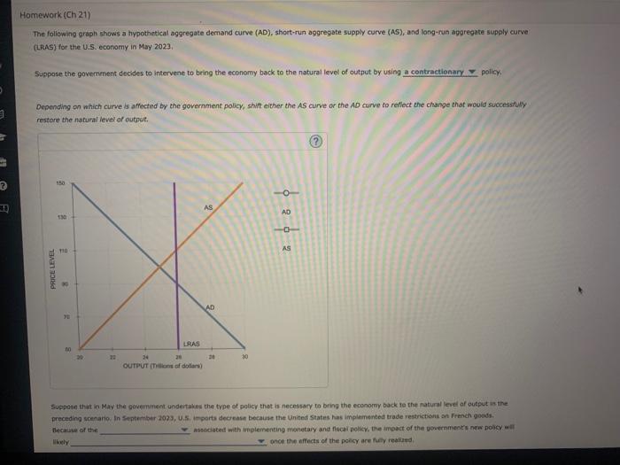 Homework (Ch 21) The following graph shows a | Chegg.com