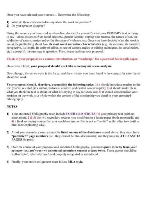 FINAL ASSIGNMENT: PropOSAL AND ANNOTATED BIBLIOGRAPHY | Chegg.com