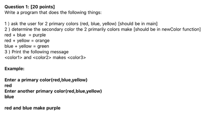 Solved Question 1 20 Points Write A Program That Does The