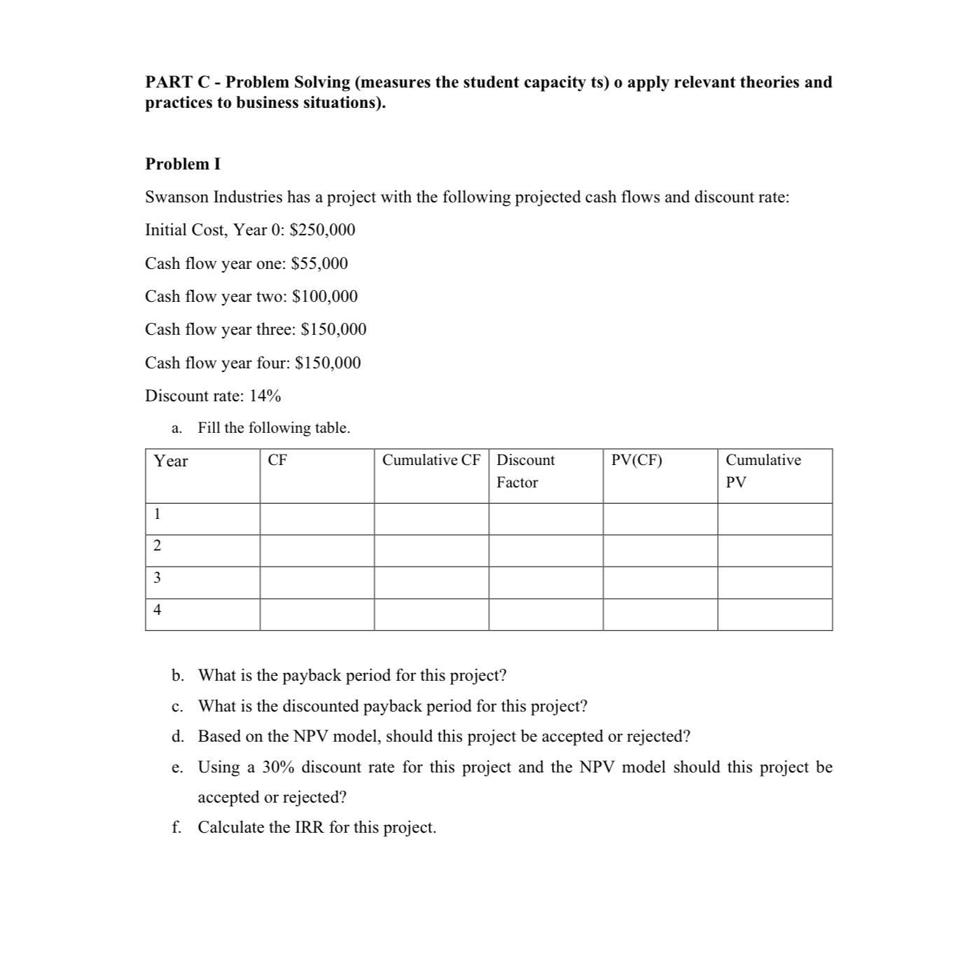 Solved PART C - Problem Solving (measures the student | Chegg.com Solved PART C - Problem Solving (measures the student | Chegg.com