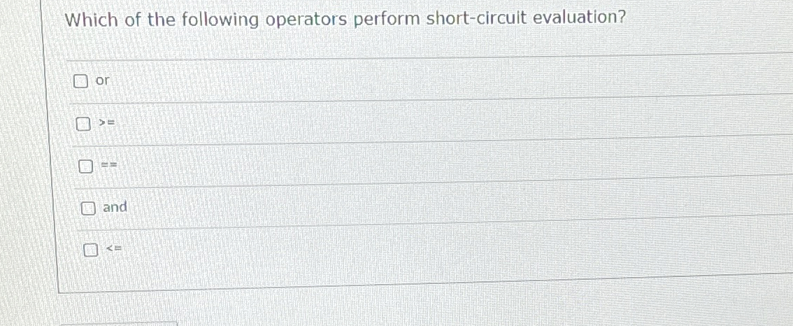 Solved Which of the following operators perform | Chegg.com