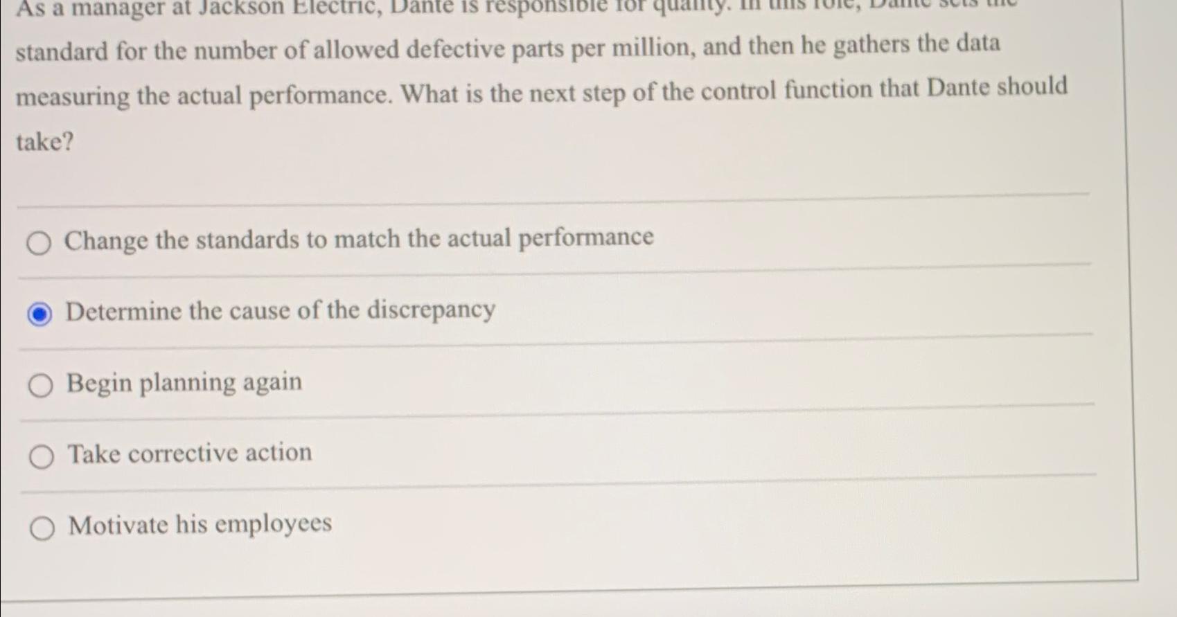 Solved standard for the number of allowed defective parts | Chegg.com