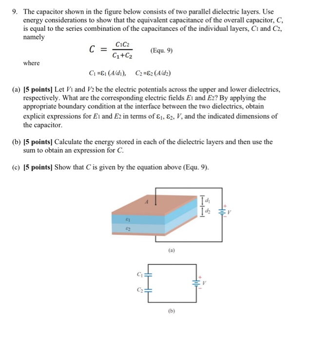 Solved 9. The capacitor shown in the figure below consists | Chegg.com