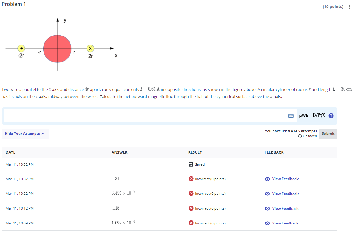 Solved Two wires, parallel to the z-axis and distance 4r | Chegg.com