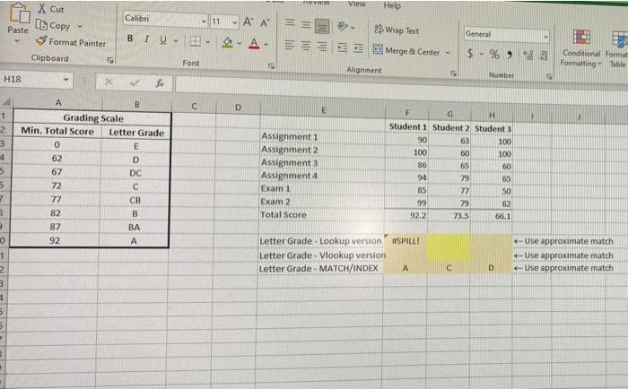 Solved REVIEW View Help Calibri X Cut [s Copy - Format | Chegg.com