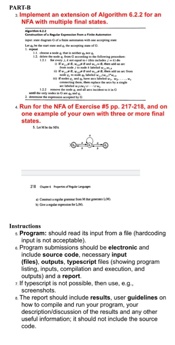 PART-A 1. Implement Algorithm 6.2.2 for the | Chegg.com