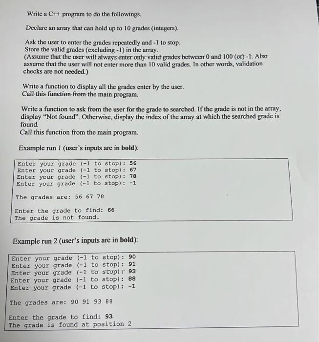 Solved Write a C++ program to do the followings. Declare an | Chegg.com
