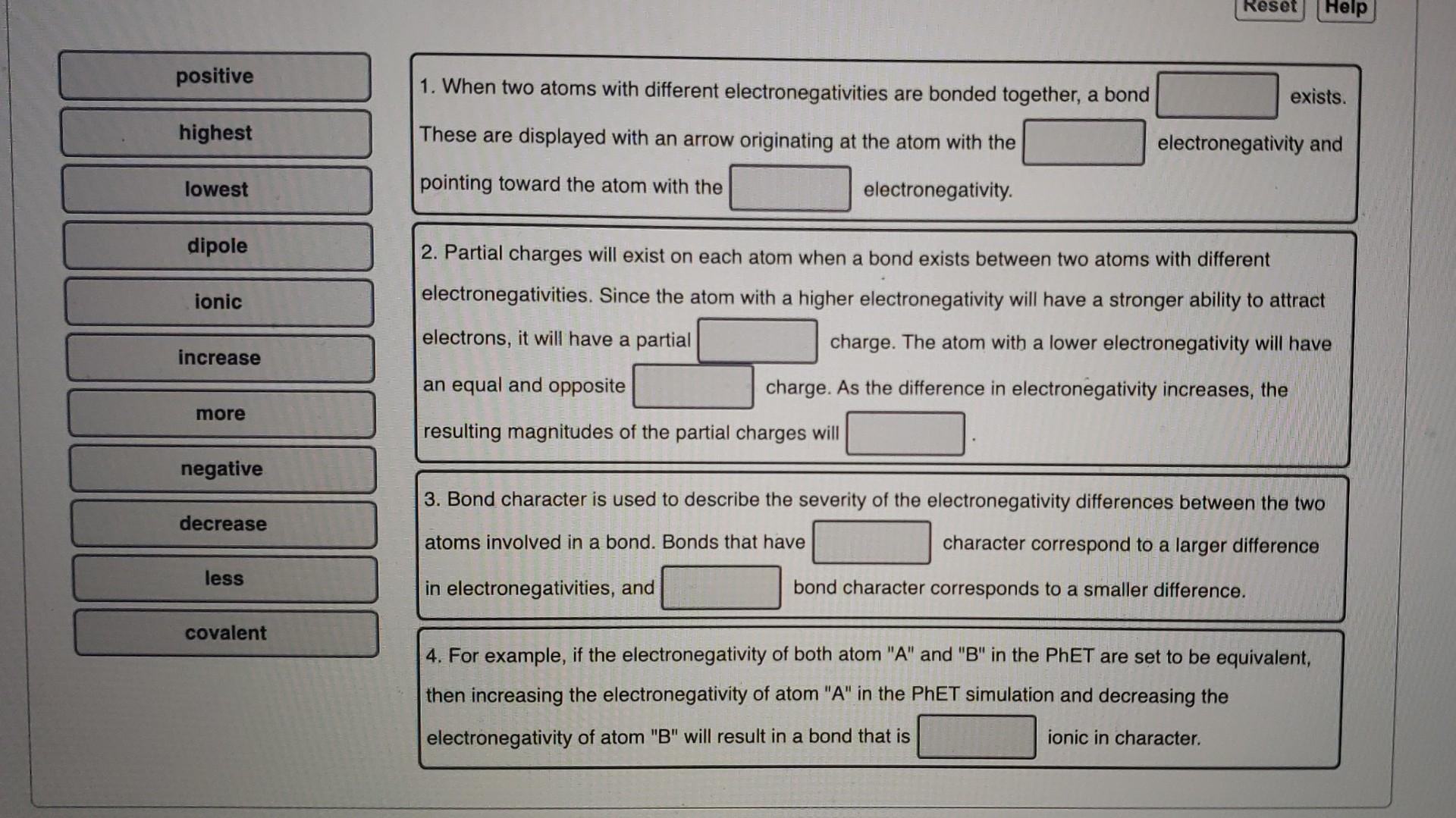 Solved 1. When two atoms with different electronegativities | Chegg.com