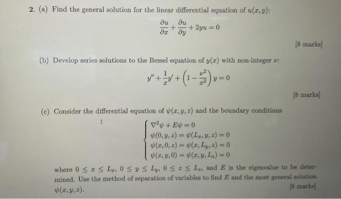 Solved 2. (a) Find the general solution for the linear | Chegg.com