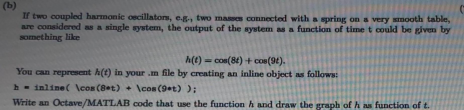 Solved C (b) If two coupled harmonic oscillators, e.g., two | Chegg.com