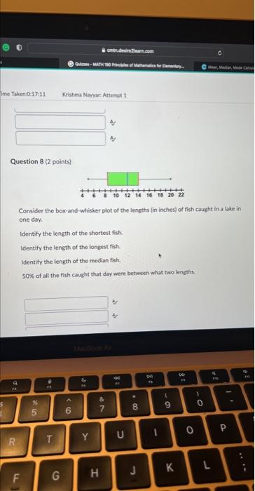 Solved Question 8 ( 2 points) Consider the box-and-whisker | Chegg.com