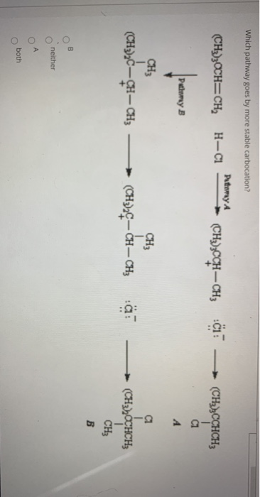 Solved Which pathway goes by more stable carbocation? Petowy | Chegg.com