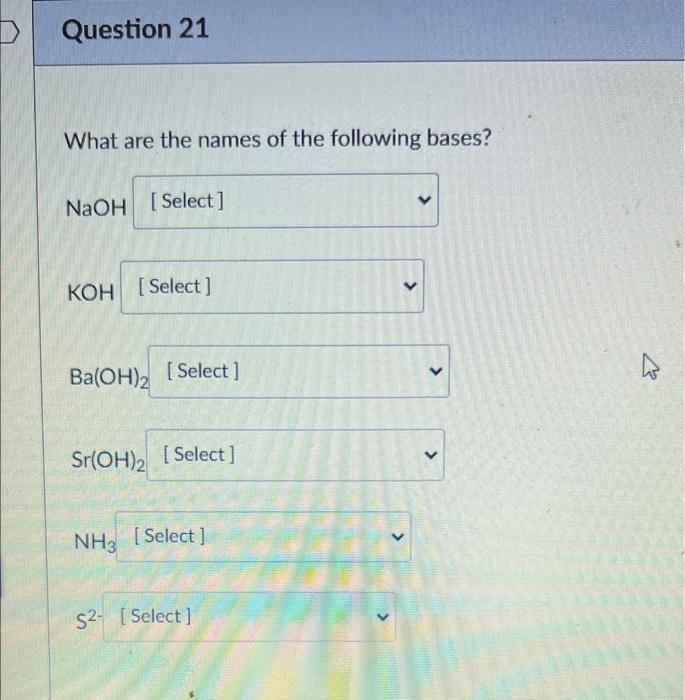 Solved What are the names of the following bases? | Chegg.com