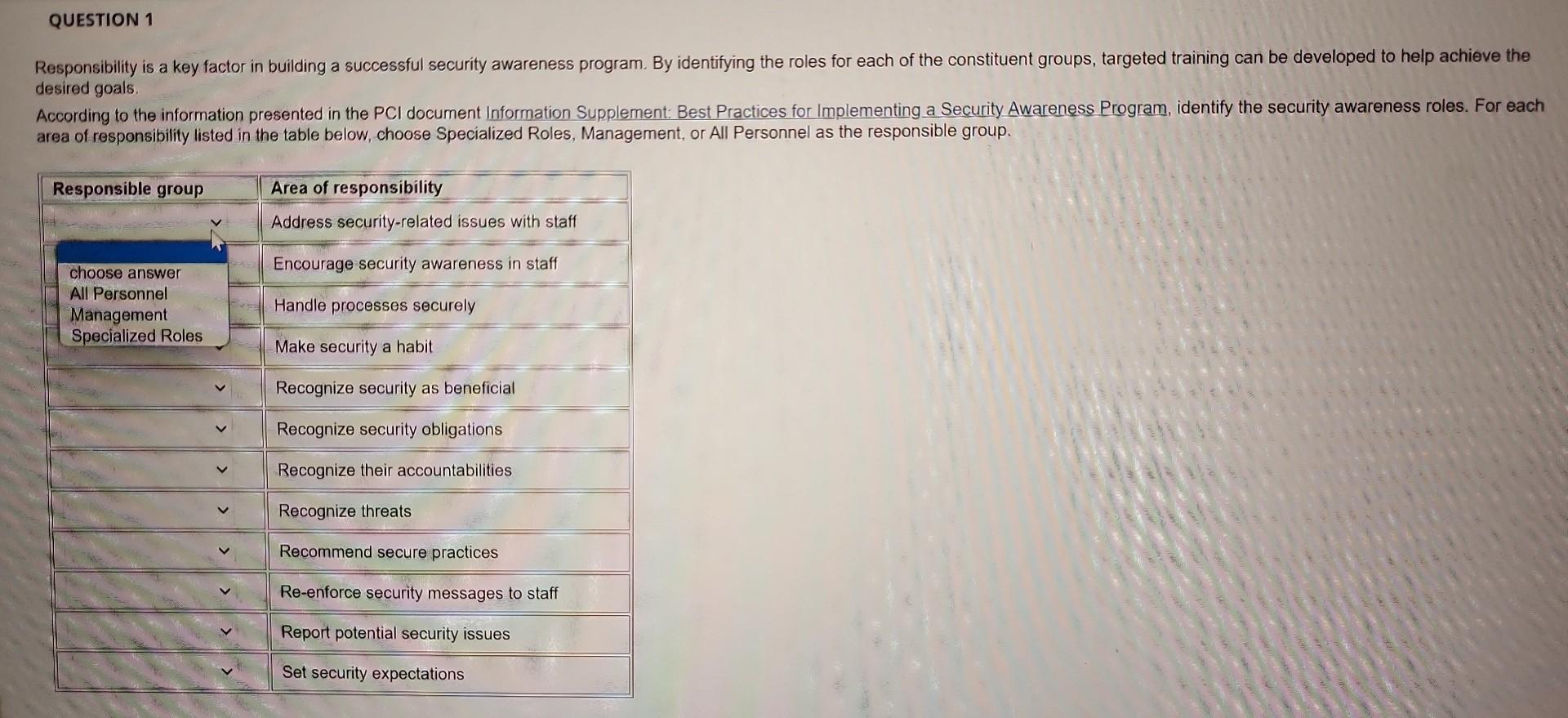 Solved Responsibility is a key factor in building a | Chegg.com