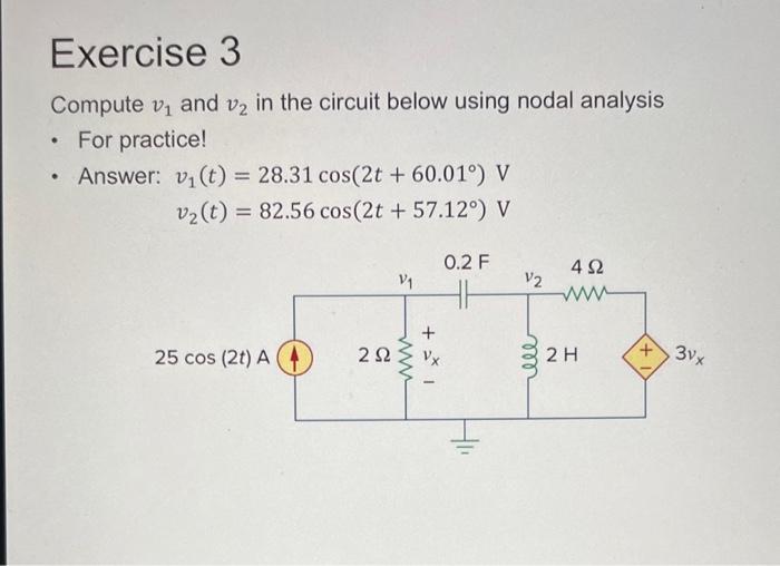 Solved Compute v1 and v2 in the circuit below using nodal | Chegg.com
