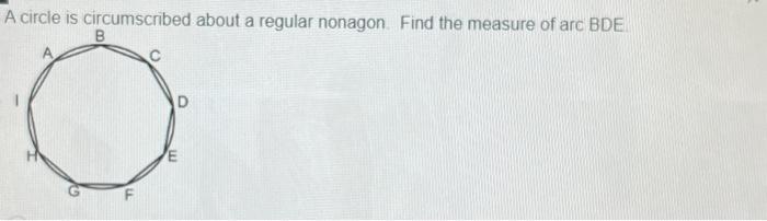 Solved A circle is circumscribed about a regular nonagon. | Chegg.com